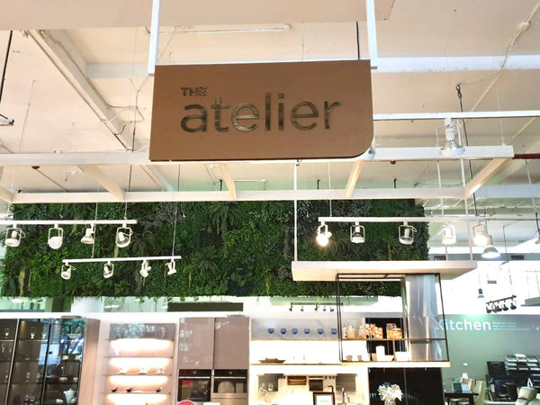 Ceiling sign hanging from the ceiling