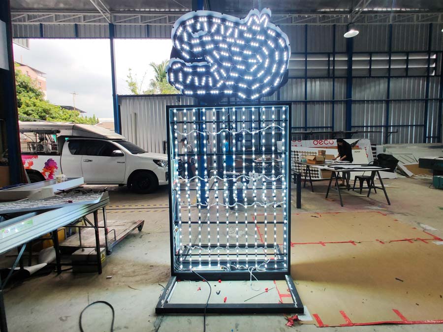 Metal Lightbox Stand Printed Backlit Sticker on Translucent Acrylic ...