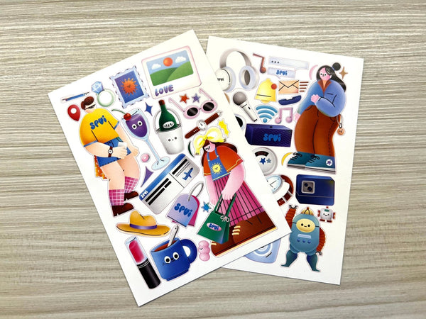 Print stickers, die cut cartoon patterns A5/A4